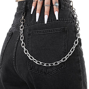 Bounzhi Hip Hop Pant Chain Acrylic Jean Chain Punk Wallet Chain Rock Pocket Chain for Men and Women (C)