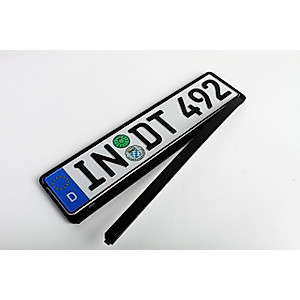 Standard Black Euro License Plate Holder - Universal Mounting Frame/Bracket