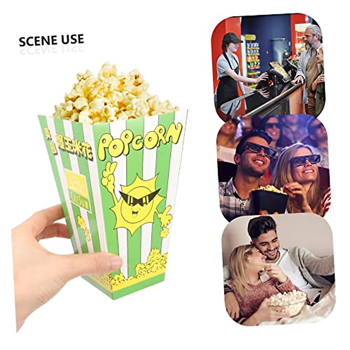 NOLITOY 100pcs Popcorn Boxes Snack Container Snack Box Container Ornament Container Disposable Popcorn Boxes Snack Containers Party Snack Container Popcorn Bucket Food Box Container Box