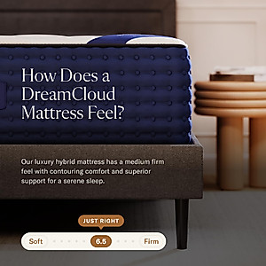 Dream Cloud 14" King Mattress - Luxury Hybrid Gel Memory Foam - 365 Night Trial - 7 Premium Pressure-Relieving Layers CertiPUR-US Certified