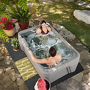 ZOMOFEW 99"x 99" Hot Tubs Mat, Above-Ground Pool Protector Mat,Water-Absorbent Hot Tub Flooring Protector,Anti-Slip and Waterproof Backing,Reusable Durable Washable Mat for Outdoor Hot Tub Pool