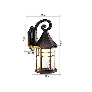 OUUED European Wall Light Outdoor Waterproof Glass Wall Lamps E27 European Vintage Metal Aluminum Retro Industrial Outside Wall Sconce Balcony Door Aisle Garden Home Lighting Wall Lights