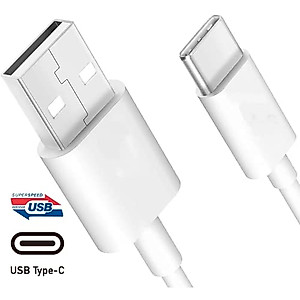 Fast Adaptive Wall Adapter Charger for Galaxy S10 S9 Plus Note 9 S8 Note 8 EP-TA20JBE - 6 Foot Type C/USB-C Cable and OTG Adapter - White