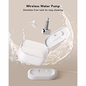 PETLIBRO Cat Water Fountain with Wireless Pump, 2.5L/84oz Dockstream Automatic Pet Water Fountain, Easy to Clean & Assemble, BPA-Free Cat Fountain Water Bowl, Dog Water Dispenser with Two Flow Modes