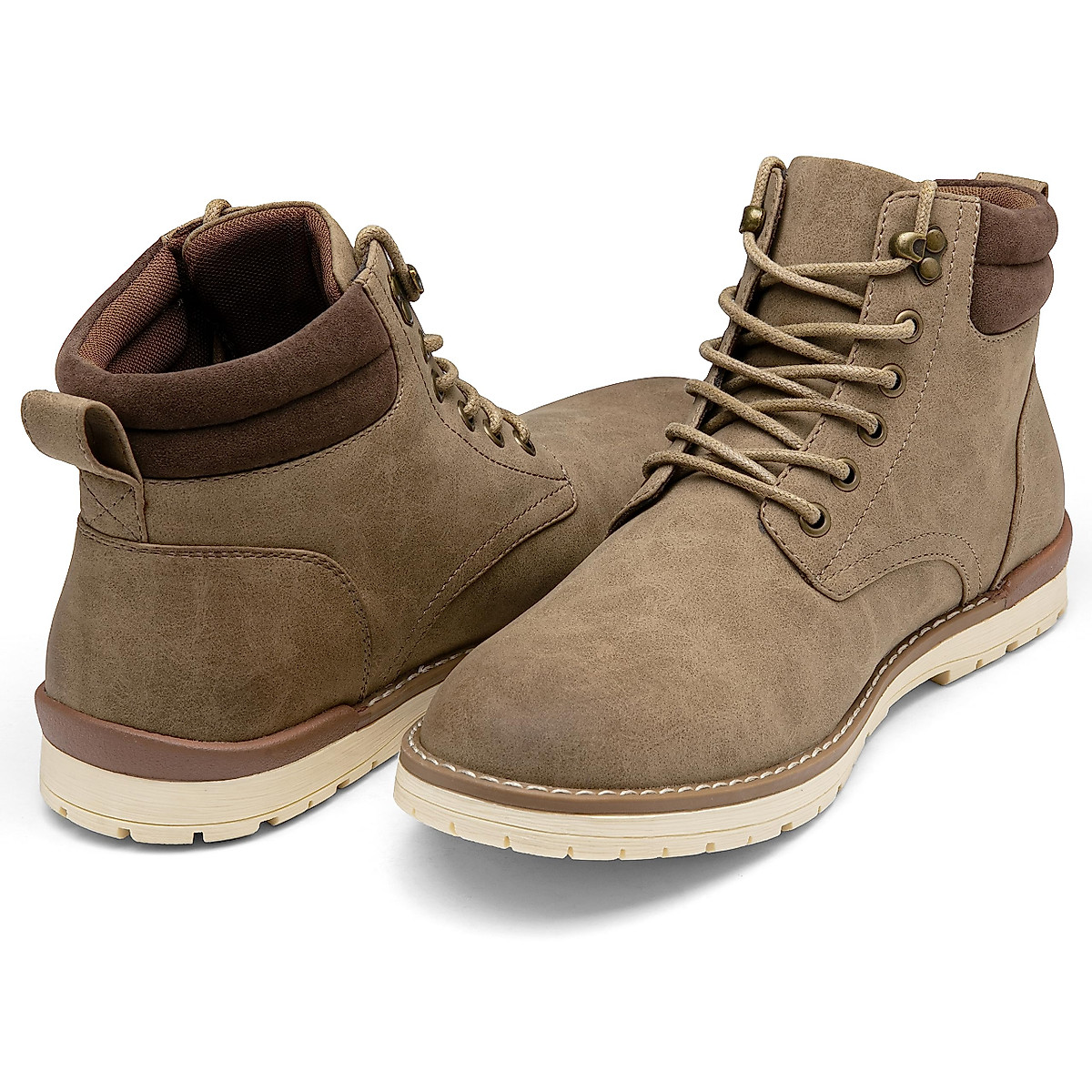 Vostey Men's Hiking Boots waterproof Casual Chukka Boots for Men(BMY670B khaki 10)