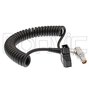 Eonvic D-Tap to 1B 6pin Female Right Angle Coiled Power Cable for Red Scarlet & Epic Camera