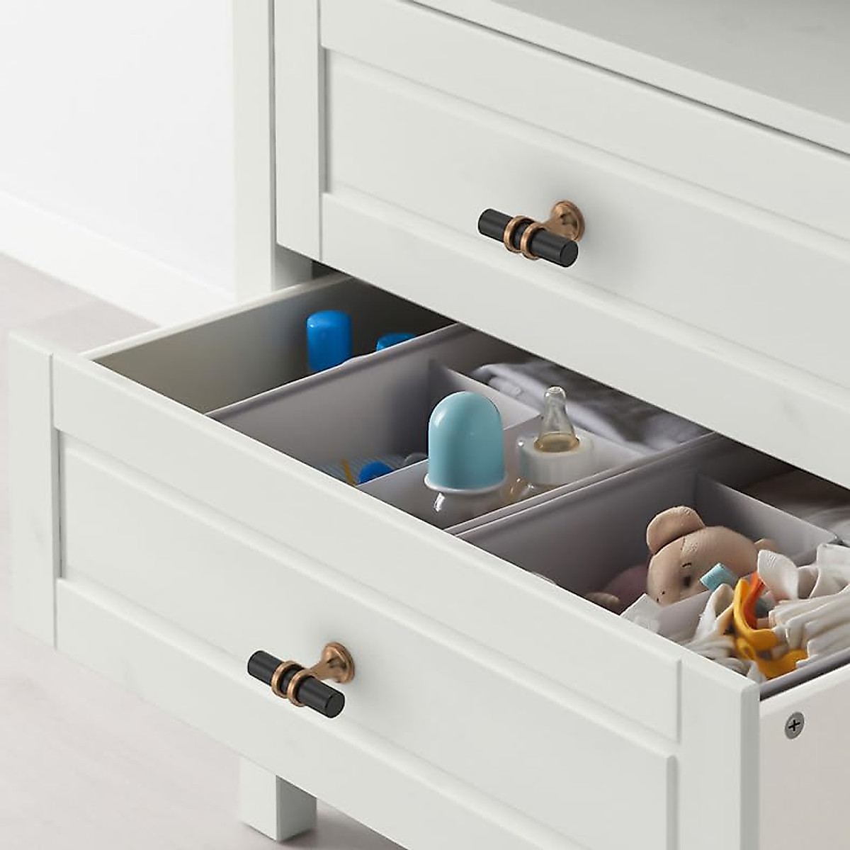 Asidrama 10 Pack Champagne Bronze and Matte Black Kitchen Cabinet Knobs Cabinet Hardware Zinc Knobs for Dresser Drawers