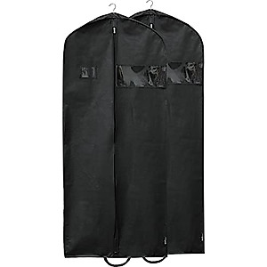 Simple Houseware 2 Pack Travel Garment Bag, Black