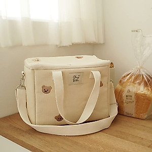 RICHTRUE Kawaii Lunch Bag for Girls Lunch Box Insulated Cute Lunch Bags for Women Insulated Lunch Box for Kids (Black 2)