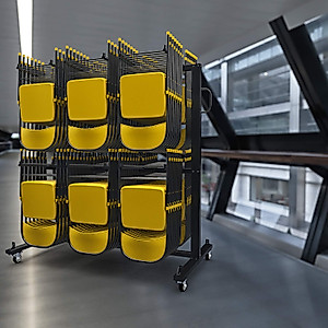 UPGORILO Folding Table and Chairs Cart - Innovative Mobile Chair Dolly, 84 Folding Chairs Capacity, Heavy Duty Metal Chair Rack with Outdoor Cover and Rubber Locking Wheels