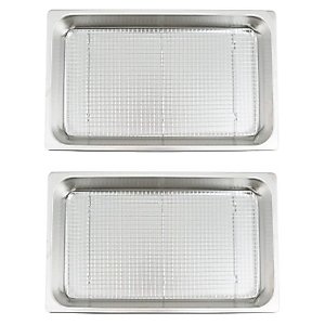 Commercial Grade Full Size Pan and Cooling Rack/Pan Grate Set for Standing Heat Lamps