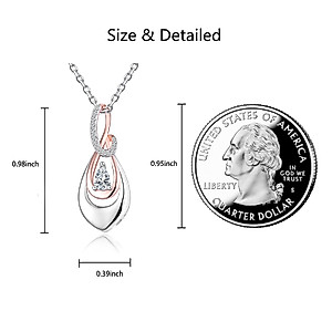 925 Sterling Silver Ash Necklace Memorial Teardrop CZ Keepsake Pendant Infinity Urn Necklace for Ashes for Women Cremation Jewelry(clear)