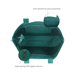 Eco Right Canvas Tote Bag for Women with Zipper, Large Tote Bags for Women for Shopping, Work & Beach