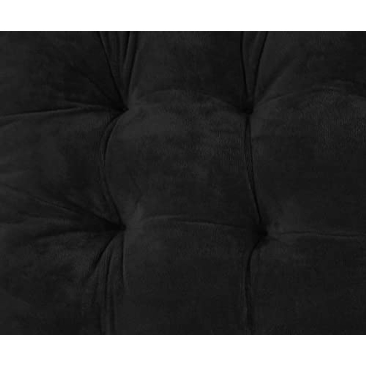 ELFJOY Set of 4 Square Chair Pads Indoor Seat Cushions Pillows with Ties Thick Soft Seat Cushion for Kitchen Dining Office Chair (18", Black)