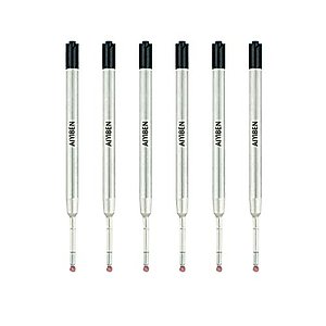 3.9'' Ballpoint Pen Refill, Replaced Stylus and Ballpoint Pen Metal Refill, Smooth Writing Ballpoint Pen Refill (Black, 6 Pack)