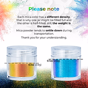 Chameleon Mica Powder – Epoxy Resin Color Pigment Powder - Color Shift Mica Powder - Epoxy Resin Pigment Powder 16 Colors Jars Set – Chameleon Powder - Holographic Mica Powder