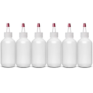 ljdeals 4 oz Plastic Squeeze Bottles with Yorker Caps, for condiments, glues, paints, craft, sauce and more…Pack of 6, BPA Free, Made in USA