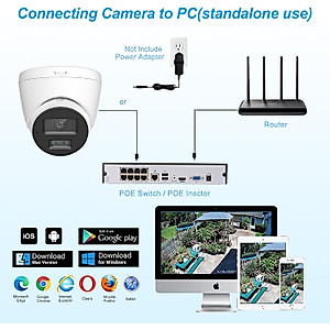 Anpviz 5MP IP PoE Turret Camera with Mic/Audio, Human & Vehicle Detection, Wired Security Camera Outdoor, 100ft Clear Night Vision, 120dB Ture WDR, IP67 Waterproof, SD Card Slot (up to 256GB)