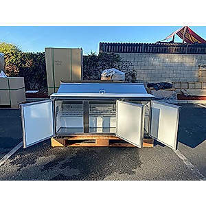 Commercial Refrigerated Sandwich Prep Table 3-door 72" Salad Stainless Steel Refrigerator for Restaurant Kitchen 70" W x 30"D x 42"H inch 33℉-41℉-XSP72