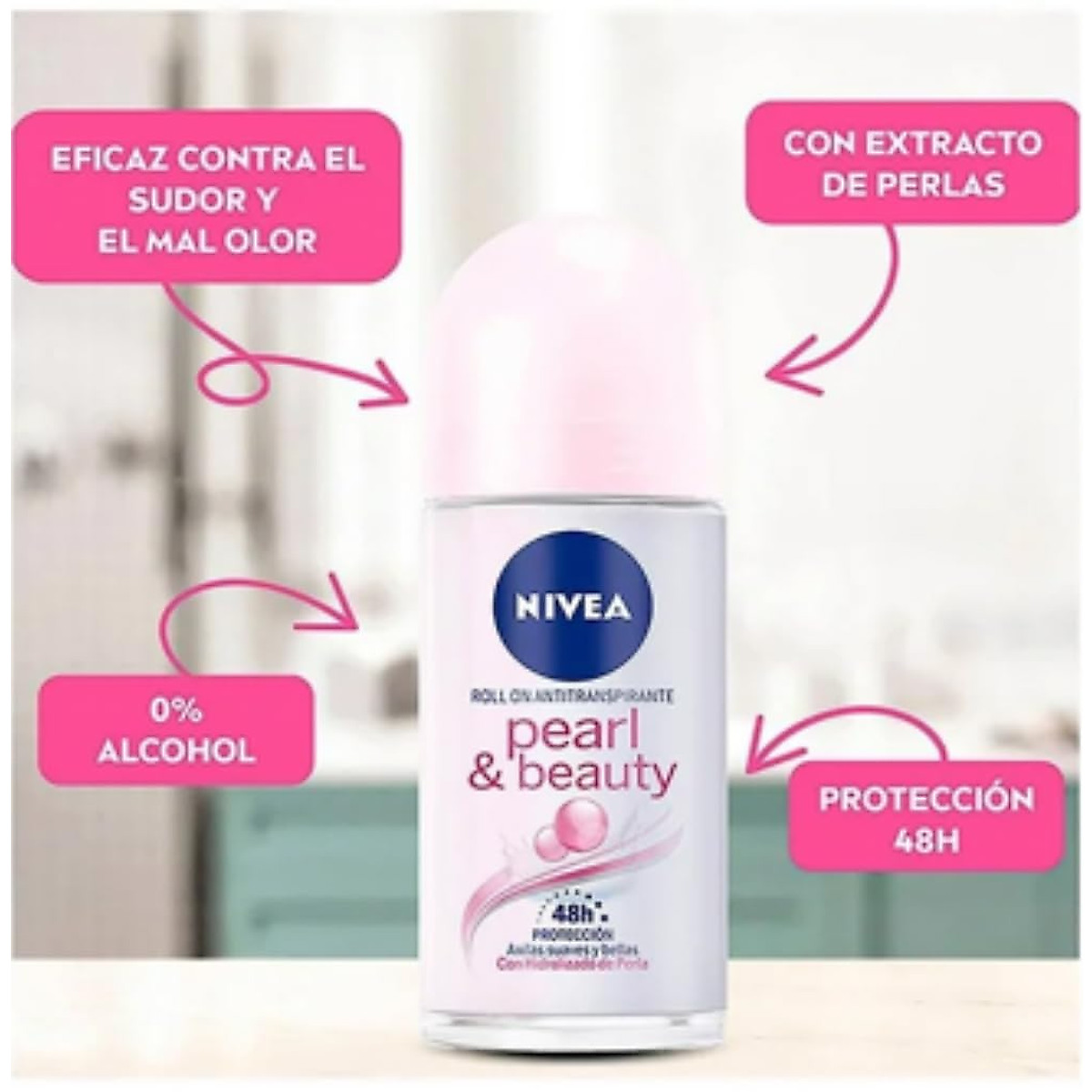 Nivea Pearl Beauty Roll On For Women, 50Ml (Pack Of 2)