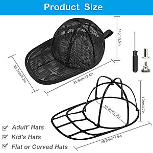 ZDDGNN Hat Washer for Baseball Caps, Foldable Hat Cleaner Washing Cage with Mesh Bags,Hat Washing cage for Washing Machine, Hat Cleaner Protector Frame Cage for Adults and Kids
