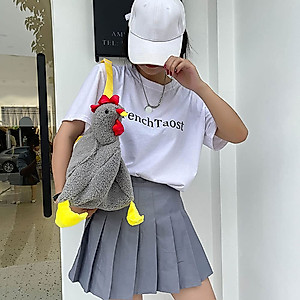 JQWYGB Chicken Purse - Novelty Purses for Women Hen Purse Chicken Cross Body Bag, Funny Chicken Animal Shoulder Handbag (Gray)