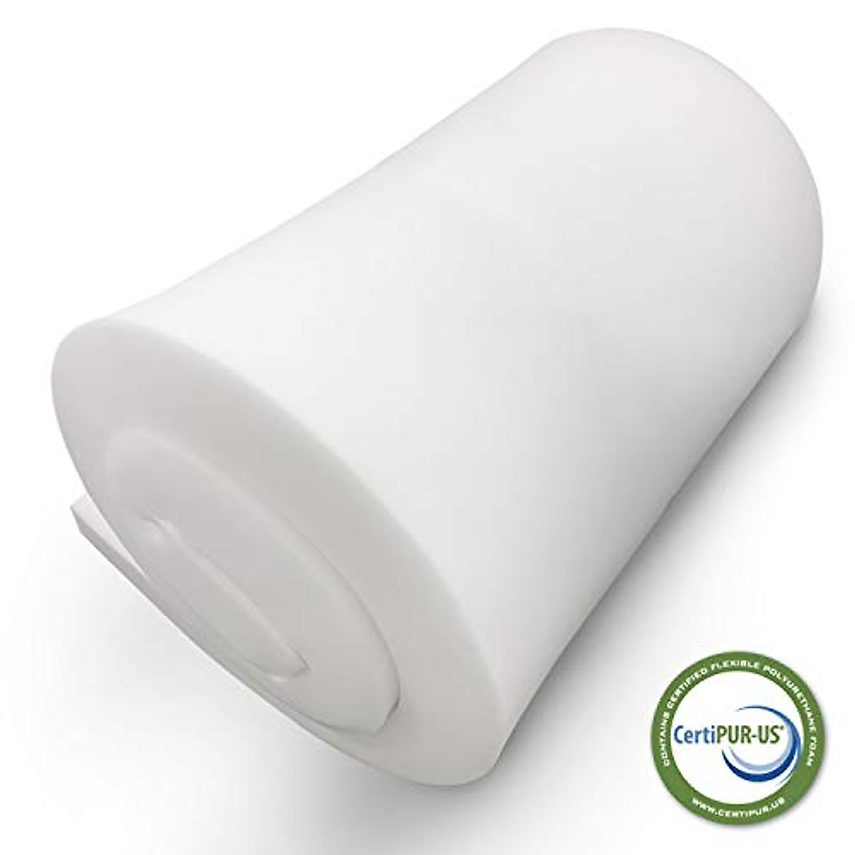 AK TRADING CO. Professional 2" Thick, 18" Wide X 72" Long Regular Density Upholstery Foam, White