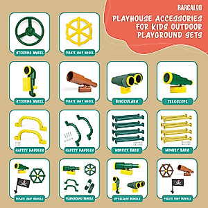 Barcaloo Playground Equipment Steering Wheel, Jungle Gym Accessory for Backyard Swing Set, Driving Wheel for Kids, Easily Mounted on Any Wall Panel, Swing Set Steering Wheel for Toddler