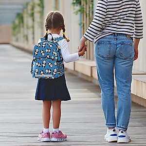 Fisyme Panda Bear Backpack Schoolbag Kids Daypack Toddler Travel School Bag Small Mini Backpacks for Kindergarten Preschool Nursery Children Boys Girl with Chest Strap