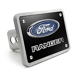 iPick Image Made for Ford Ranger 3D Logo Black 3/8" Thick Solid Billet Aluminum Tow Hitch Cover