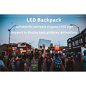 Welaso Smart Bluetooth LED Backpack with Colorful LED Sign Panel and Programmable, DIY Laptop Daypack Bag,Black (Large 25L,without Rain Cover)