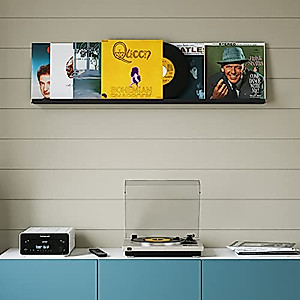 Wallniture Denver 46" Black Floating Shelf for Wall Collage, Picture Ledge Shelf for Living Room Decor