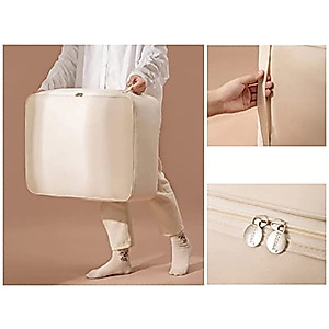 CRSUSUKJ Storage Bags,3 Pack Clothes Storage,Foldable Blanket Storage Bags with Reinforced Handle Thick Fabric for Organizing Bedroom,Clothing, Closet, Blankets, Bedding