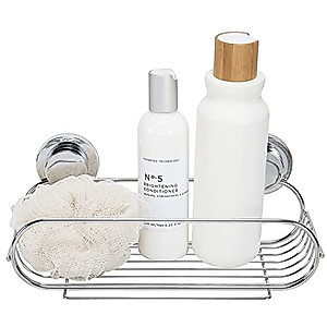 Bath Bliss Chrome Suction Cup Bathroom Basket