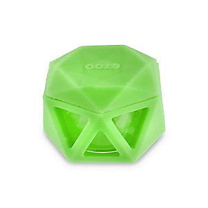 Ooze Green Geode Silicone Glass Stash Jar 11mL (1.6"x1") - Hexagonal Gemstone Shape - Glass Silicone Concentrate Container - 1 Count