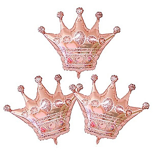 30 Inch Crown Balloons Foil Helium for Birthday Anninversary Christmas Party Supplies 3Pcs