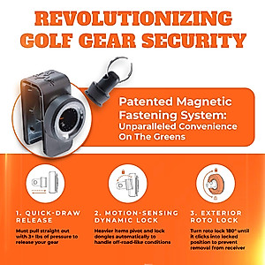 Frogger Golf Bag Latch-It Accessory Attachment System for Golf Bags – Magnetic Clip to Easily Attach Golf Towels, Brushes, Rangefinders and More