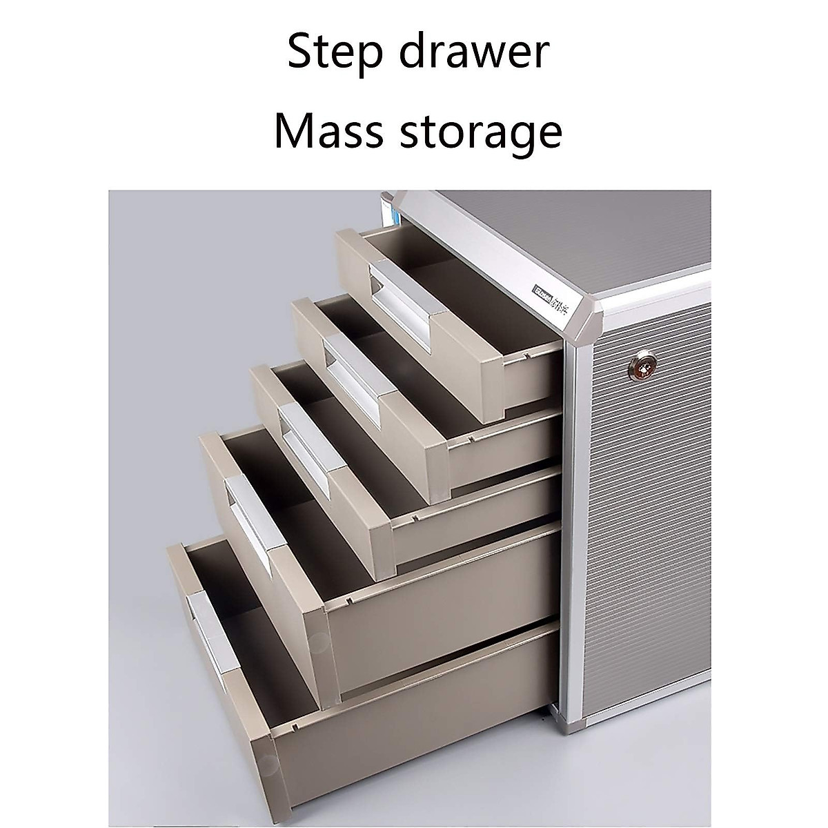 JAEFIT Desktop Storage Box with Drawers - Desktop File Cabinet, with Lockable Drawers Flat File Cabinet, Aluminum Alloy Drawer Organizer, Cosmetic Storage/Medicine Storage Box (Size : 5 Layer)