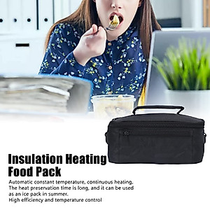 YOUTHINK Heating Lunch Bag, Food Warmer Portable Food Warmer Lunch Box Insulation Heating Electronic Food Pack for Trip Outdoor Traveling(Black)