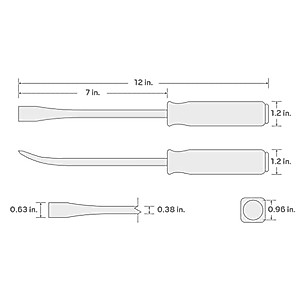 TEKTON 12 Inch Angled End Handled Pry Bar | LSQ42012