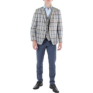 Lauren Ralph Lauren Mens Lassiter Linen Classic Fit Two-Button Blazer Tan 46R