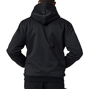 SCODI Hoodies for Men Winter Fleece Sweatshirt - Full Zip Up Thick Sherpa Lined 0010-Black-M