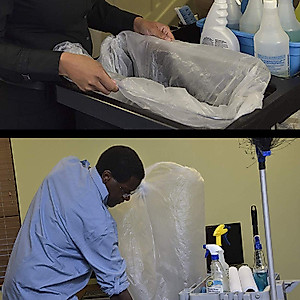 Aluf Plastics Trash Bags - (Commercial 250 Pack) - Source Reduction Series Value High Density 16 Micron Gauge (equiv) - Intended for Home, Office, Bathroom, Paper, Styrofoam