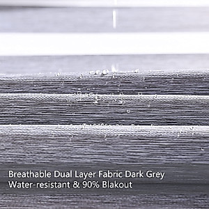 Persilux Zebra Blinds Dual Layer Roller Sheer Shades (58" W X 64" H, Dark Grey) Light Filtering Privacy Light Control for Day and Night Blackout Window Shades for Home and Office Easy to Install