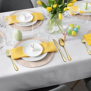 ReaNea Gold Dinner Spoons 12 Pieces, Stainless Steel Titanium Gold Plating Table Spoon, Soup Spoons, Use for Home, Restaurant, Wedding, Parties, Events, Christmax