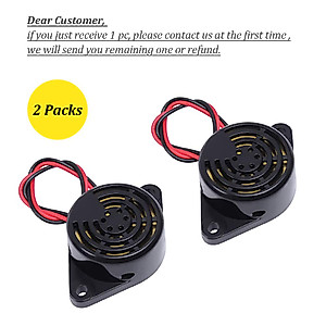 2 PCS Piezo Buzzer, Icstation Buzzer Alarm 12V Electronic Beep Buzzer 100dB Piezo Alarm Siren Continous Sound for Motorcycle Golf Cart Vehicles Car Alarm