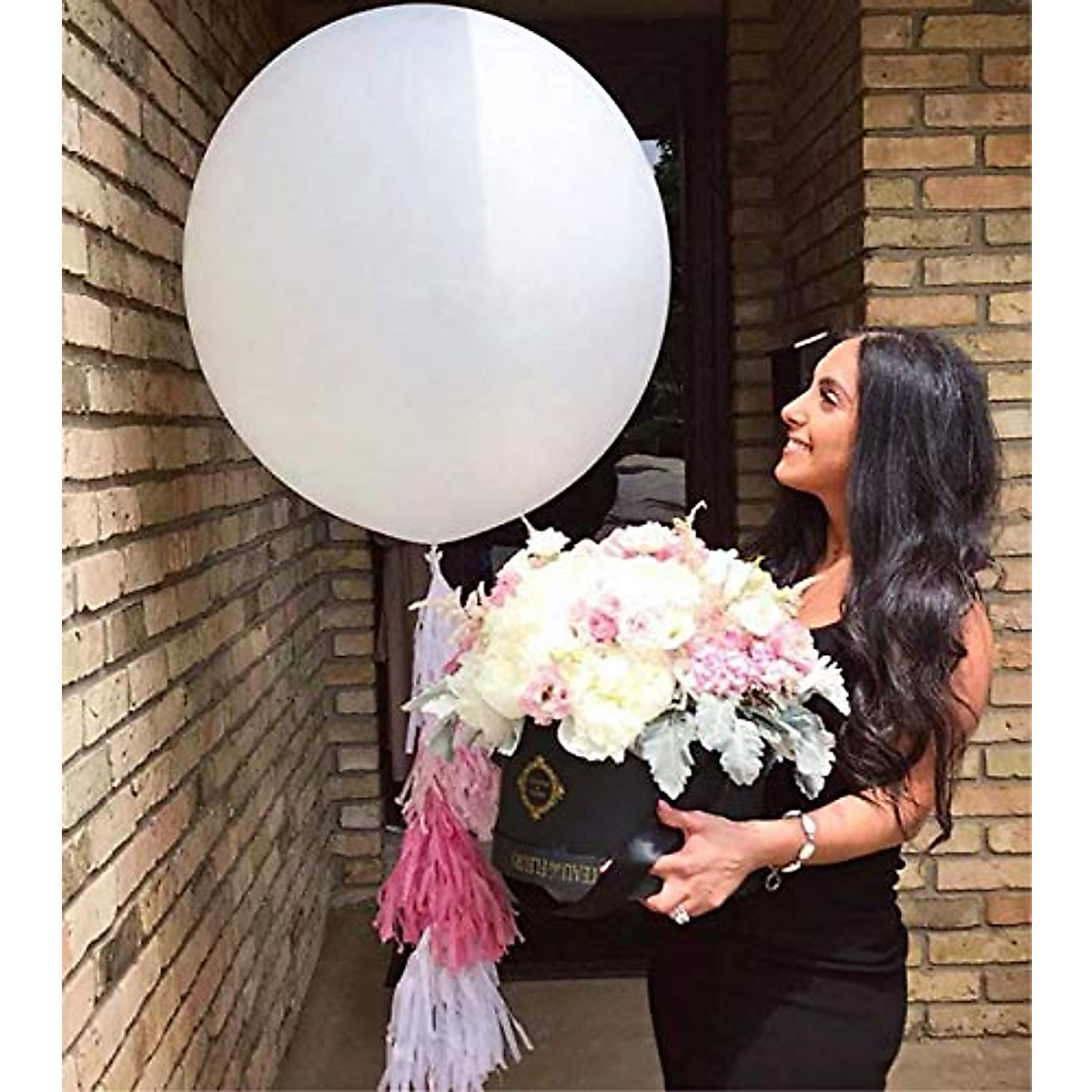 5pcs Large White Balloons Giant 36 Inch Big White Balloons Jumbo Latex White Balloon for Wedding Birthday Baby Shower Carnival Party New Year's Day Decorations