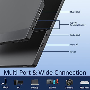 VisionOwl Portable Monitor Bundle (Monitor with Cover & Monitor with Kickstand) 15.6 Inch Travel Screen Computer Display for Laptop PC Mac Surface PS4/5 Xbox Switch, with Smart Cover, VESA Mountable