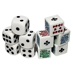 Cyber-Deals Dice Cup with White Poker (Clubs Ace) & Pip Dice in Storage Pouch Set (1 Set)