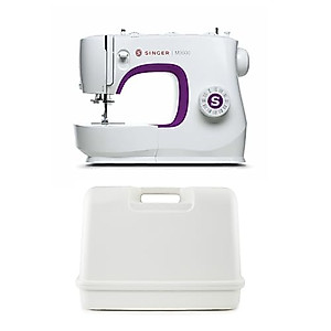 SINGER M3500 Sewing Machine With Accessory Kit & Foot Pedal - 110 Stitch Applications - Simple & Great for Beginners + SINGER Universal Hard Carrying Case for Most Free-Arm Portable Sewing Machines